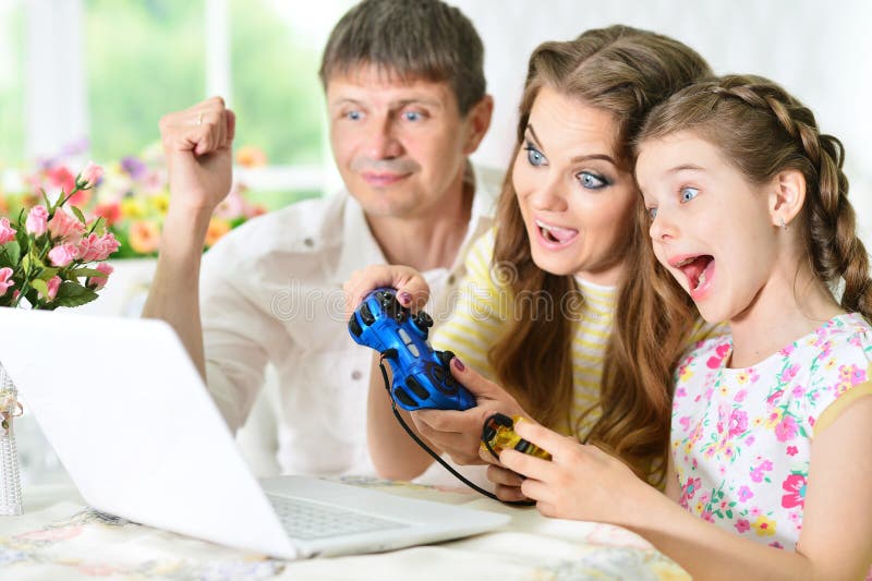 Family Playing Computer Game Stock Photo - Image of people, male: 98024314