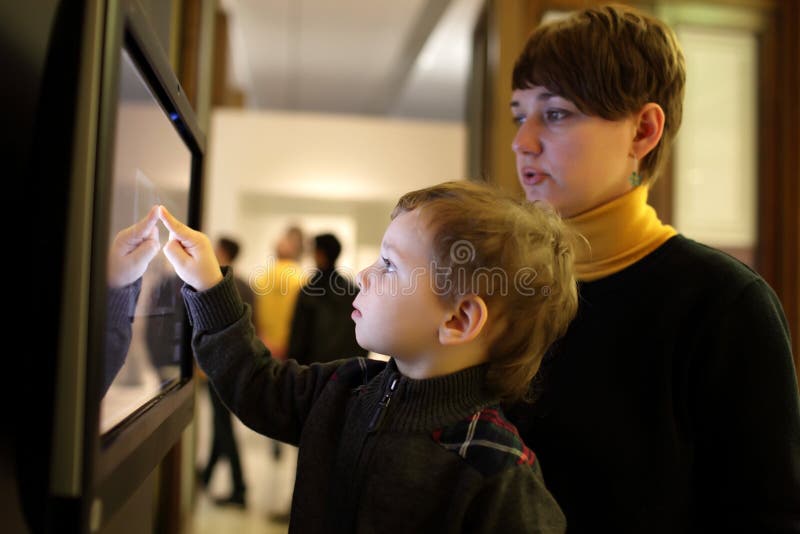 Family Playing with Touch Screen Stock Image - Image of digital ...