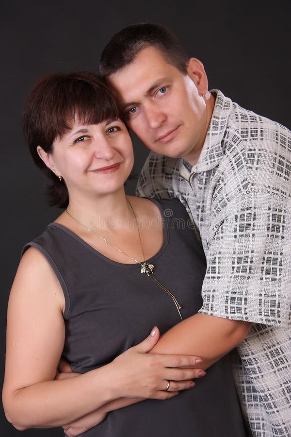 Family Portrait of Two People in Love. Stock Photo - Image of cheerful ...