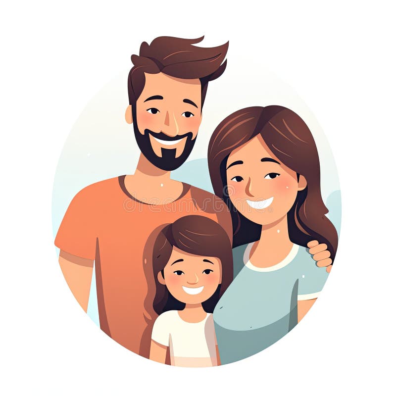 Family Portrait Vector Illustration. Stock Illustration - Illustration ...