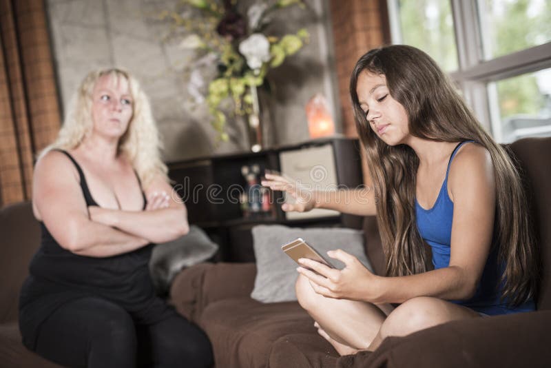 Family Problems Concept. Mother Try To Talk His Daughter Stock Photo ...