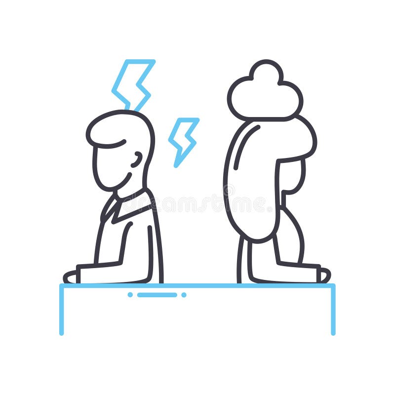 Family Problems Line Icon, Outline Symbol, Vector Illustration, Concept ...