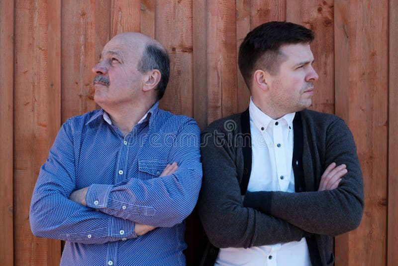 Family Problems between Son and Father. Stock Photo - Image of look ...