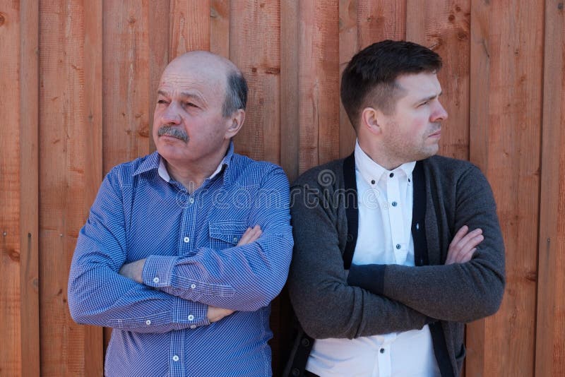 Family Problems between Son and Father. Stock Photo - Image of look ...