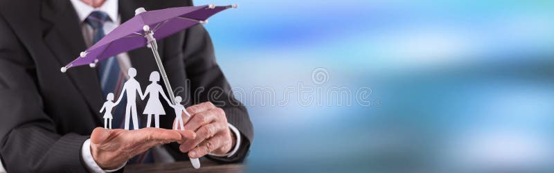 Family Protection Coverage Concept Stock Image - Image of silhouette ...