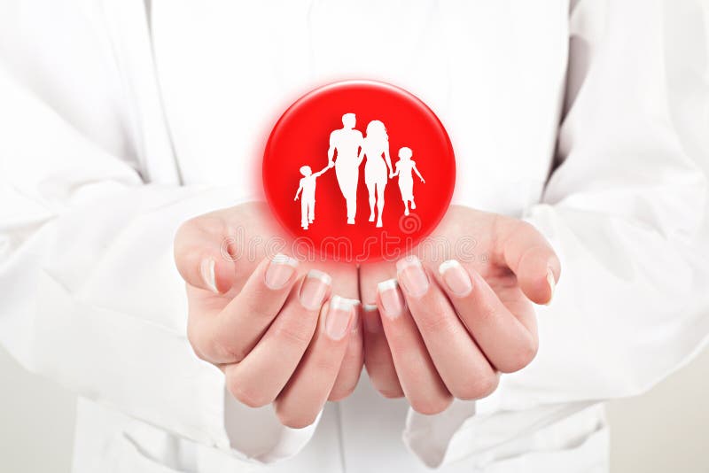 Family with the Protection of Hands Stock Image - Image of happiness ...