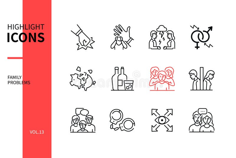 Family Problems Icons Stock Illustrations – 141 Family Problems Icons ...