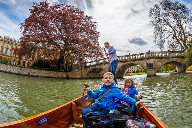 Family Punting in Cambridge Stock Photo - Image of parenting, gothic ...