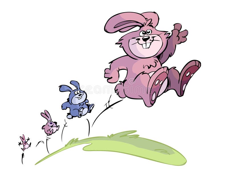 Family rabbit jumping stock vector. Illustration of kids - 13251528