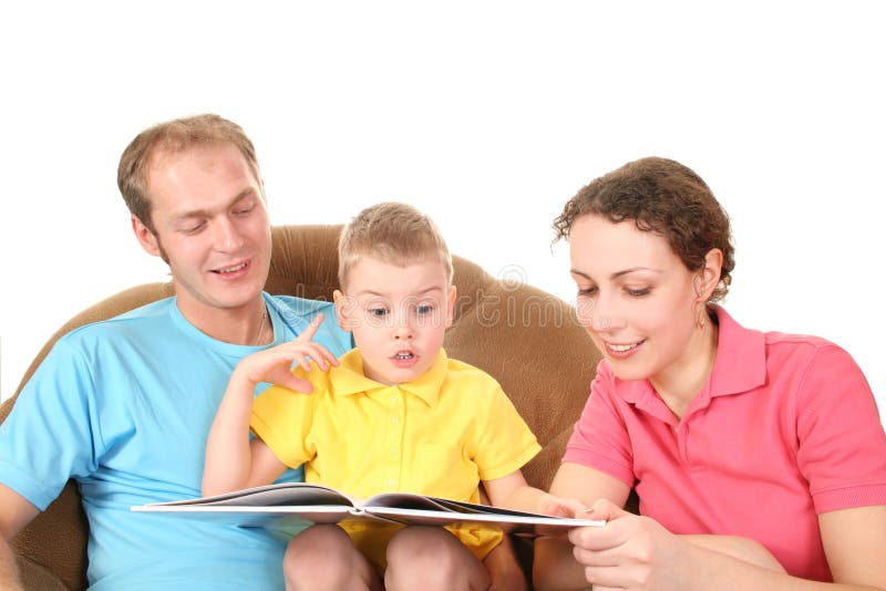 Dad reading story to kids stock image. Image of happy - 15793245