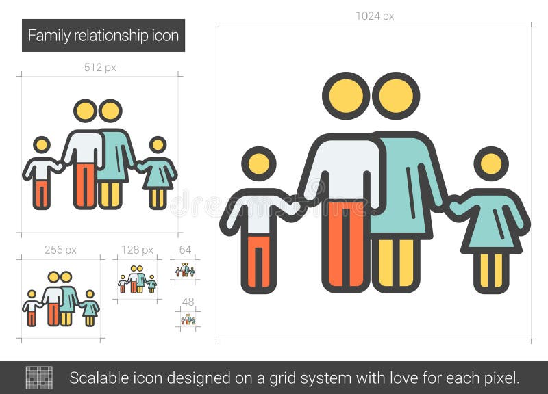 Family Relationship Hand Drawn Sketch Icon. Stock Vector - Illustration ...