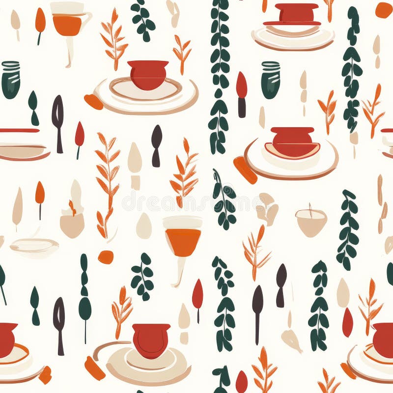 A Family Reunion Dinner Pattern with a Warm and Festive Dining Table ...