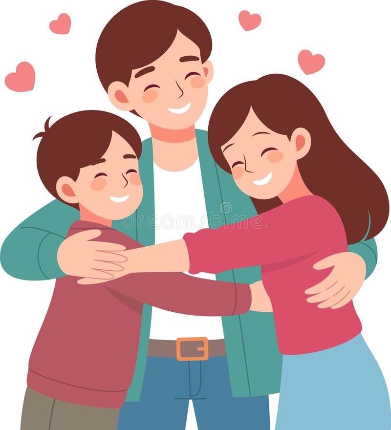 Family Reunion Hugs Vector Illustration Stock Vector - Illustration of ...
