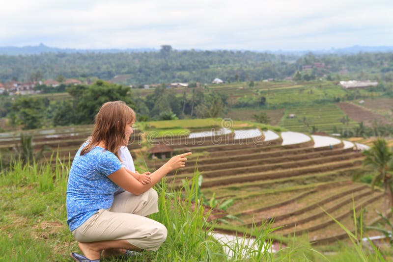 Family in Rice Fields of Bali Stock Photo - Image of holding, outdoor ...