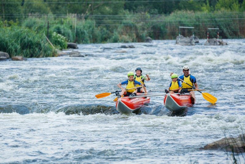 Family River Rafting stock image. Image of boat, outdoor - 74560553