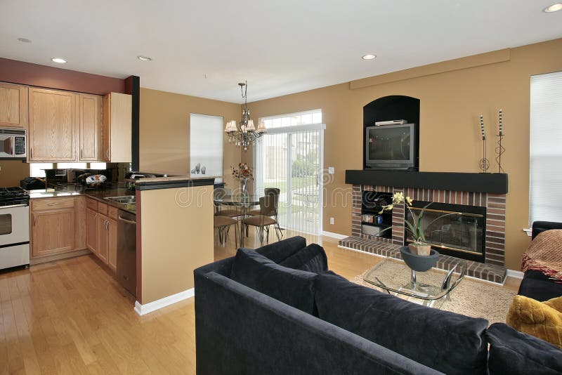 Suburban Home with Front Porch Stock Photo - Image of detached ...