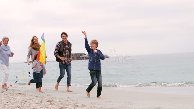 Family, Running and Children Outdoor at a Park with a Mother and Father ...