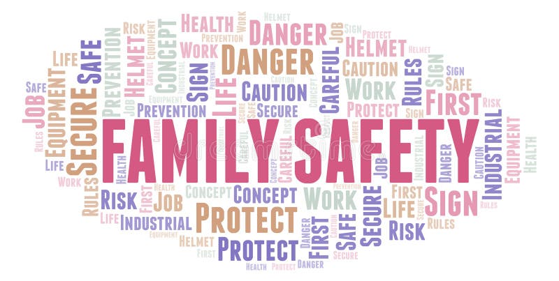 Family Safety word cloud. stock illustration. Illustration of rendering ...