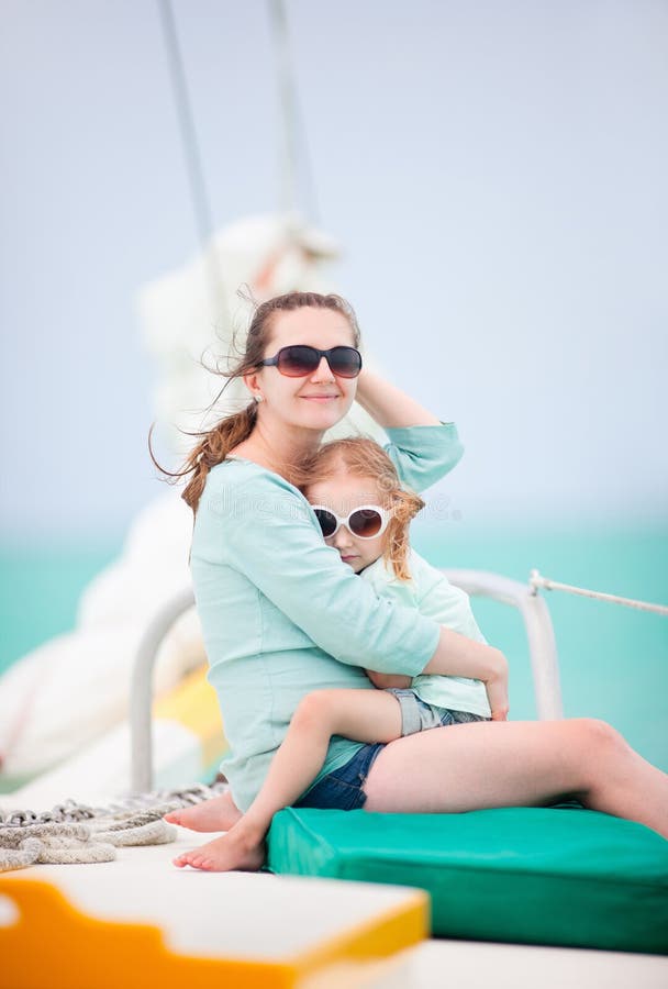 Family Sailing on a Luxury Yacht Stock Image - Image of family, outdoor ...