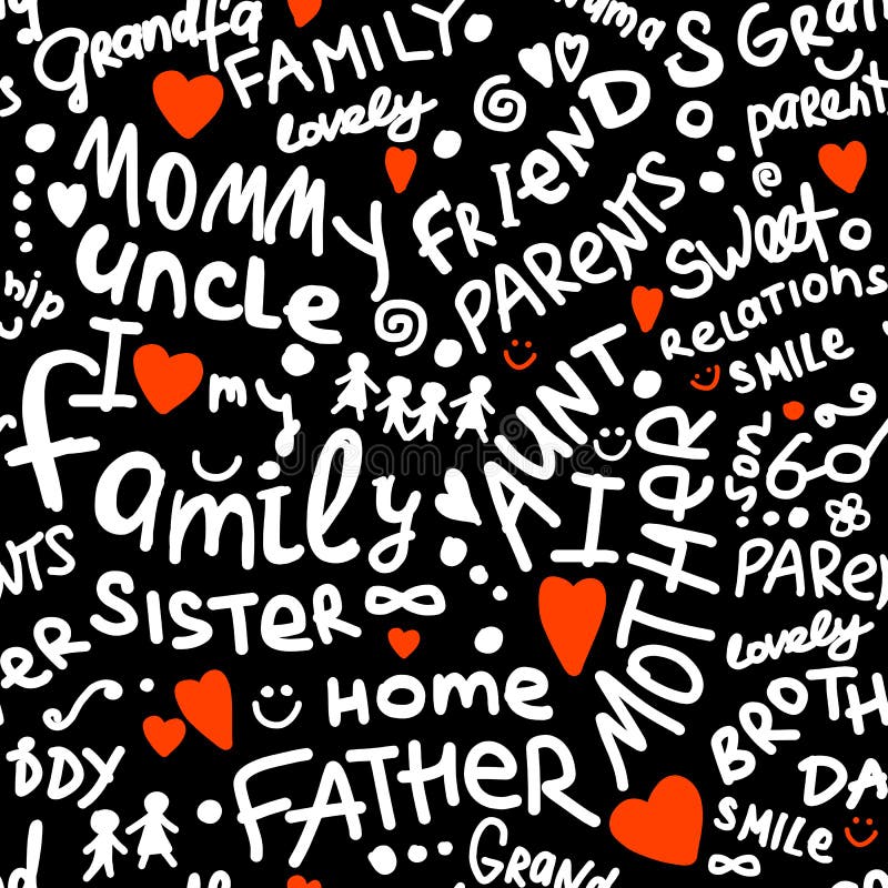 Family. Seamless Pattern for Your Design Stock Vector - Illustration of ...