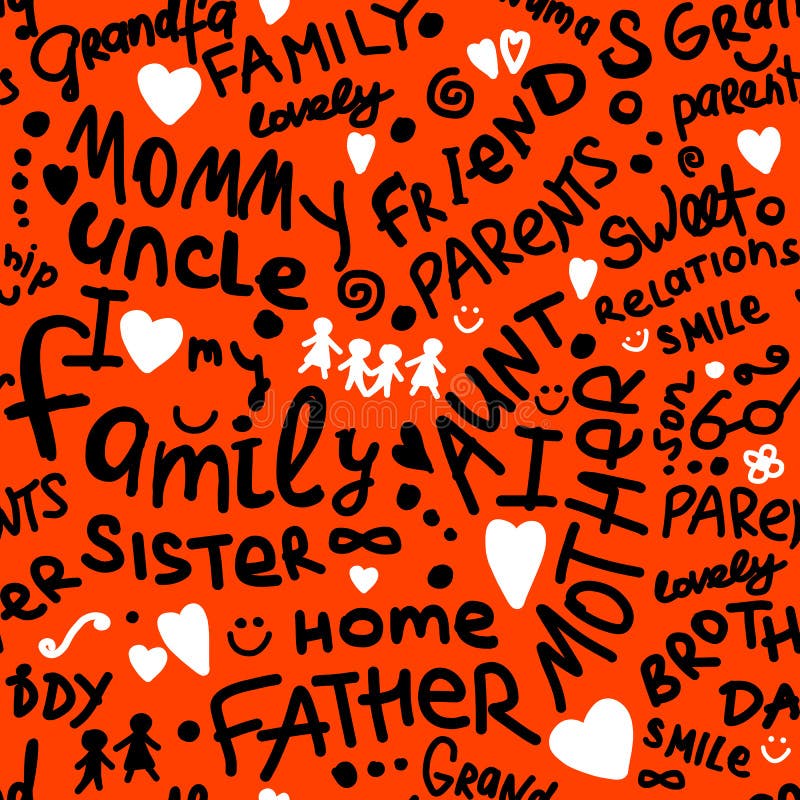 Family. Seamless Pattern for Your Design Stock Vector - Illustration of ...