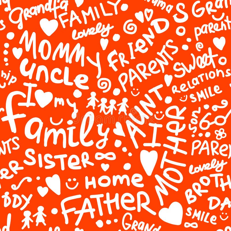 Family. Seamless Pattern for Your Design Stock Vector - Illustration of ...
