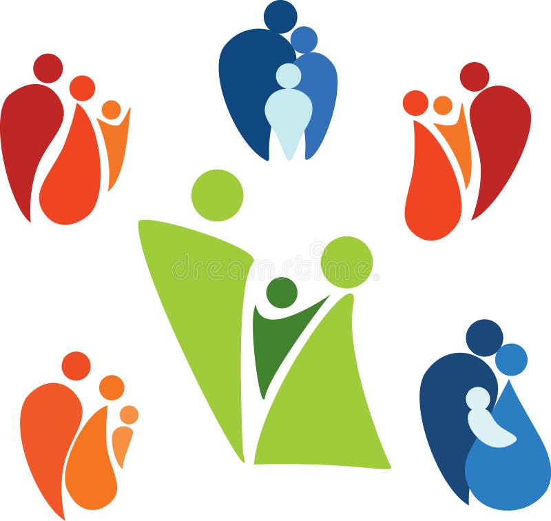 Abstract family icons set stock vector. Illustration of father - 35275252