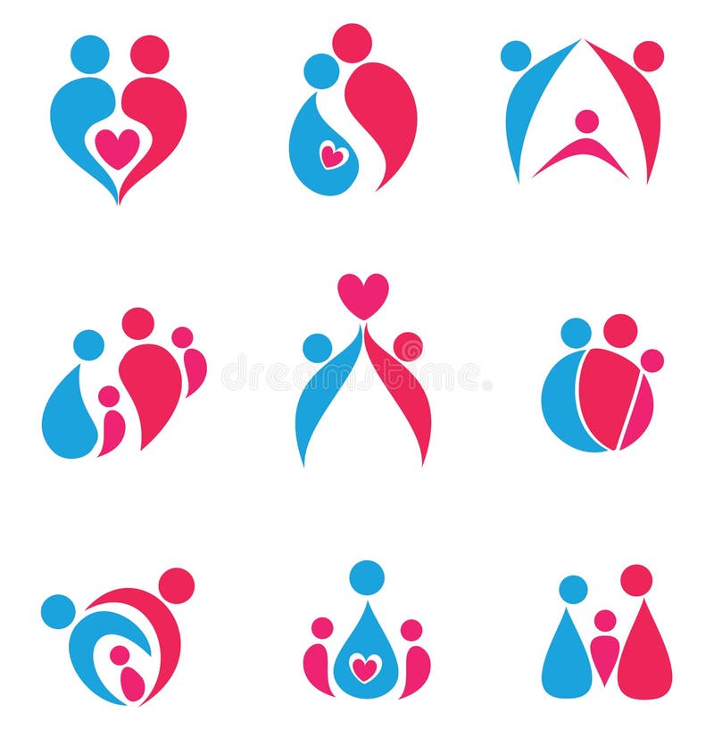 Abstract family icons set stock vector. Illustration of father - 35275252