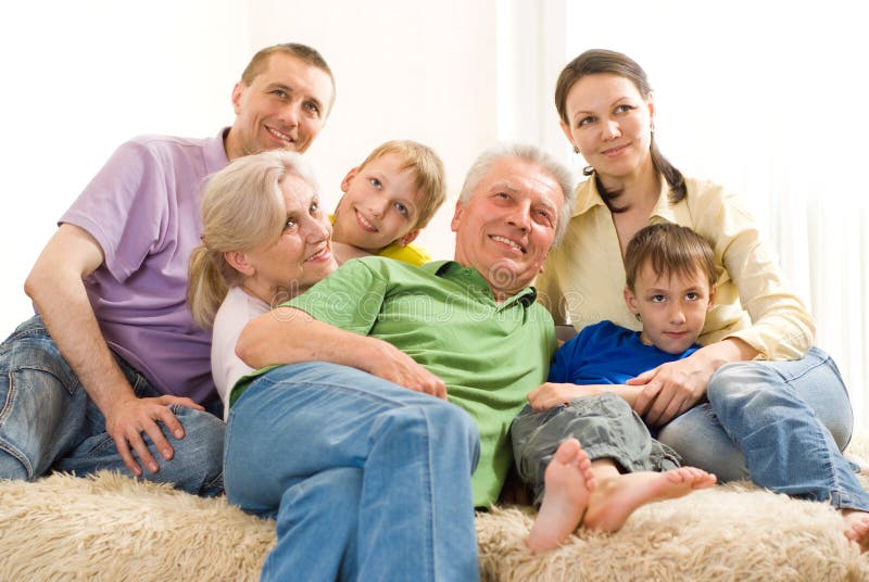 Family of seven people stock photo. Image of entertainment - 14512566
