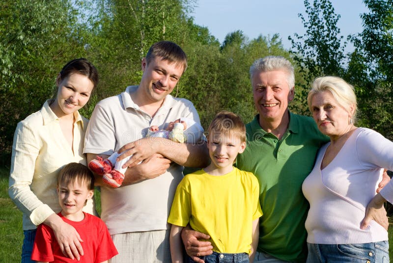 Family of seven people stock image. Image of brother - 15154535
