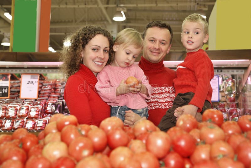 Family in shop stock photo. Image of parent, father, girls - 3295966