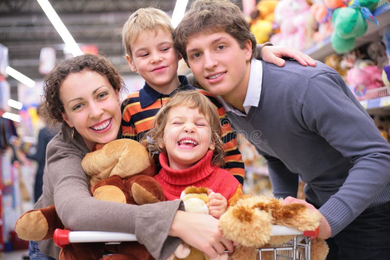 Family in shop with toys stock photo. Image of inside - 8072178