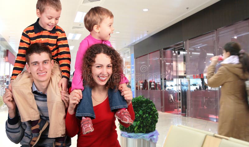 Family shoppers in store stock photo. Image of lobby, model - 5345274