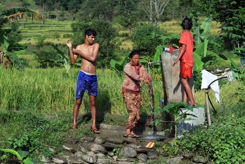 Rural Shower in the Garden in Autumn Stock Photo - Image of home ...