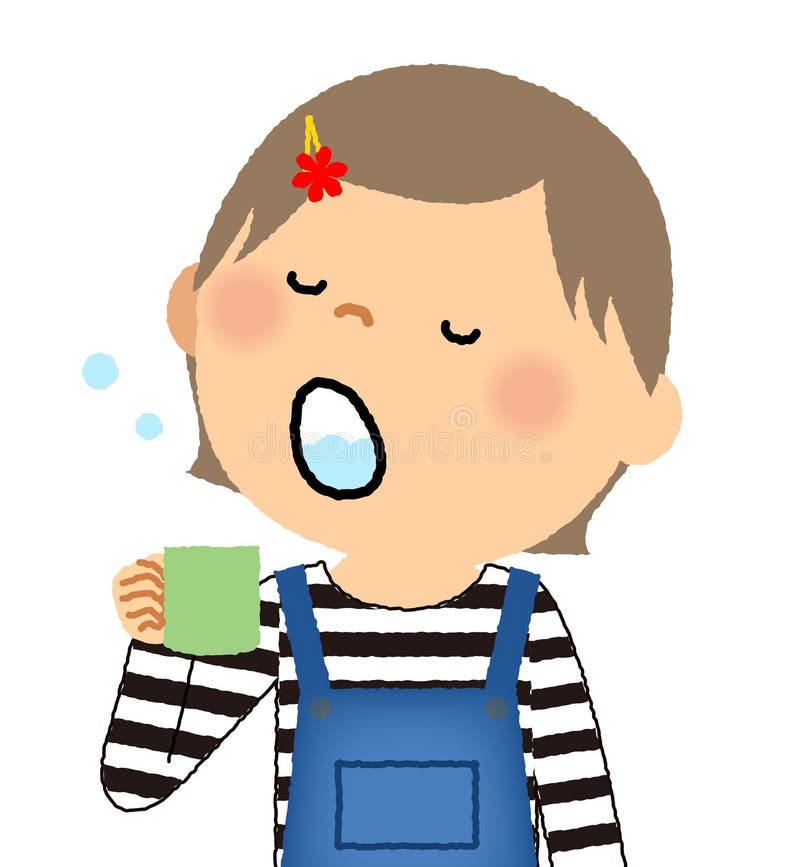 Illustration of a Girl Gargle Stock Vector - Illustration of background ...