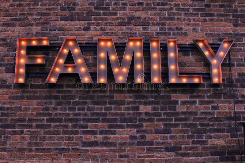 Family Sign stock photo. Image of lights, decoration - 82018634