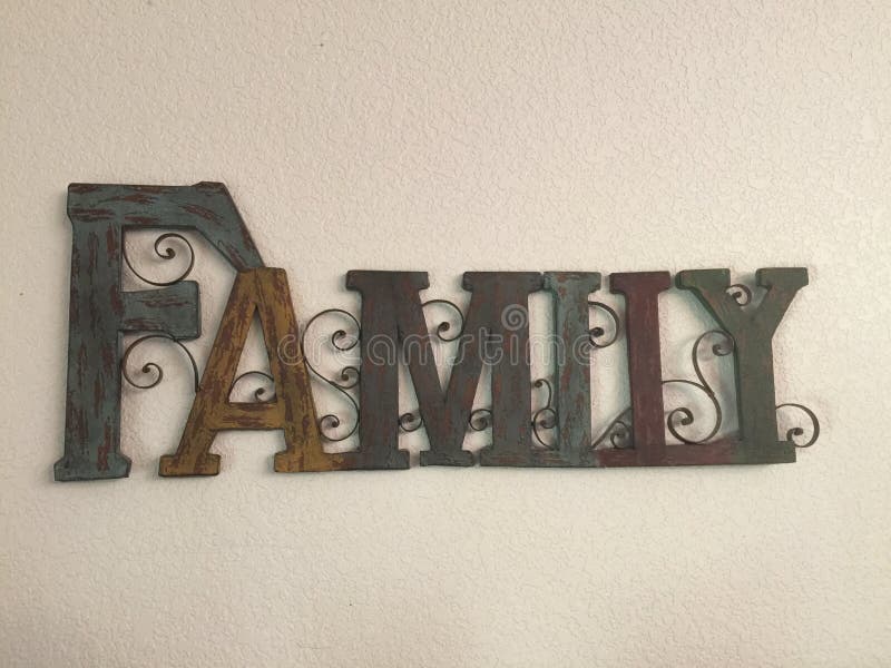 Family Sign stock photo. Image of metal, sign, wall, family - 56209610