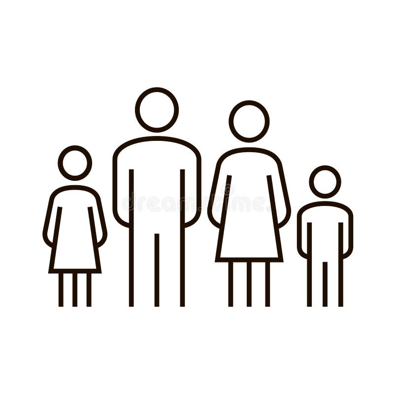 Family Silhouette Icon. Vector Isolated Simple Family Flat Design ...