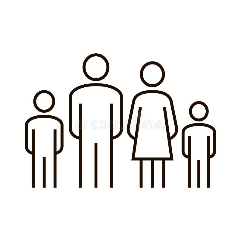 Family Silhouette Icon. Vector Isolated Simple Family Flat Design ...