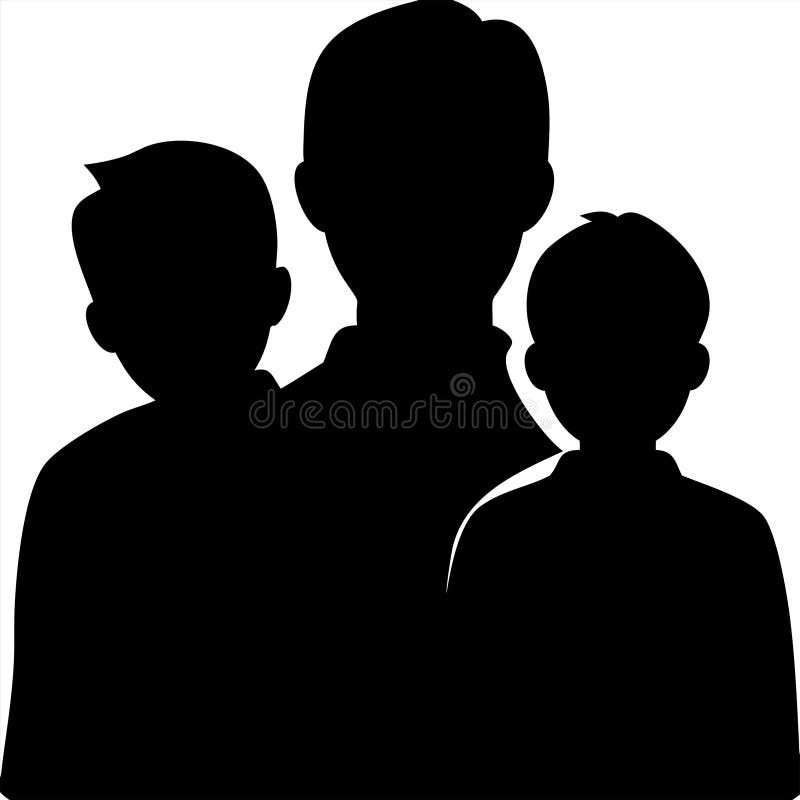 Family Silhouette Trio Vector Illustration for Design Projects Stock ...