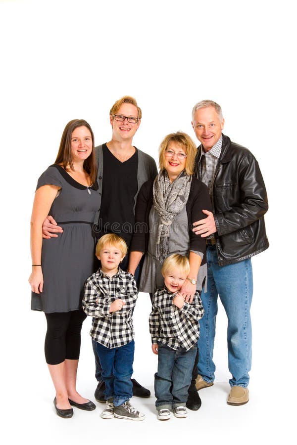 Family of Six Isolated stock image. Image of grandparent - 28853245