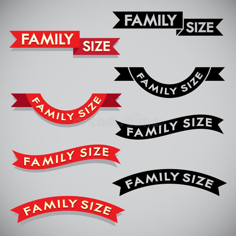 Family Size Package Ribbon Set Stock Vector - Illustration of message ...