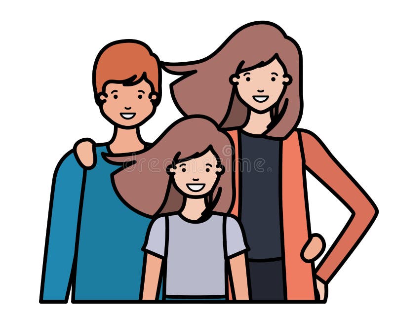Family Smiling and Waving Avatar Character Stock Vector - Illustration ...