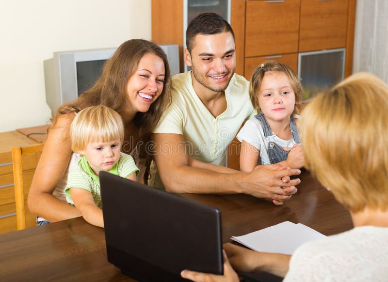 Happy Family Children Social Worker Stock Photos - Free & Royalty-Free ...