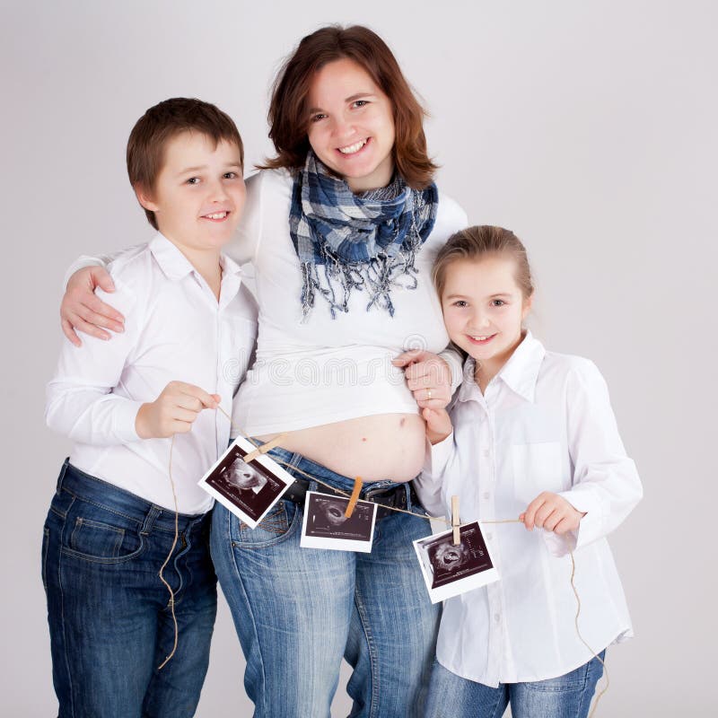 Family with sonogram stock image. Image of natural, human - 28485333