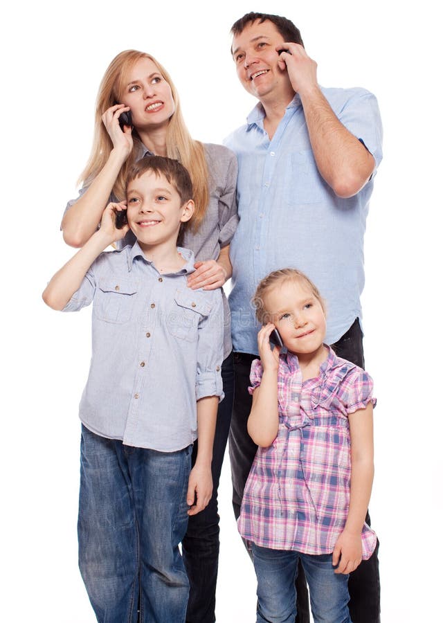 Family, Speaking on the Phone Stock Image - Image of mobile, female ...