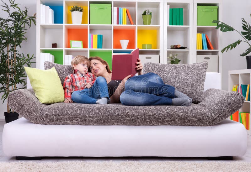 Family Spend Time To Reading a Book Stock Image - Image of beautiful ...