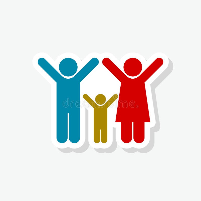 Family sticker stock vector. Illustration of hand, vector - 71515361