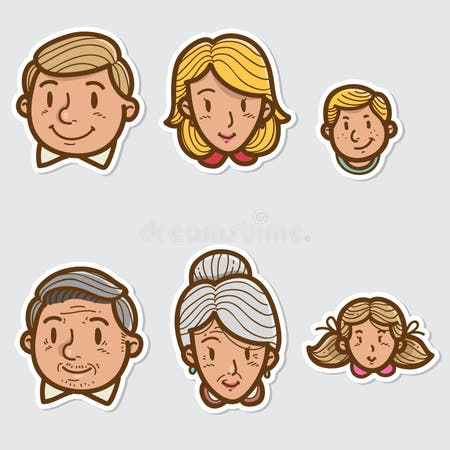 Family sticker stock vector. Illustration of hand, vector - 71515361