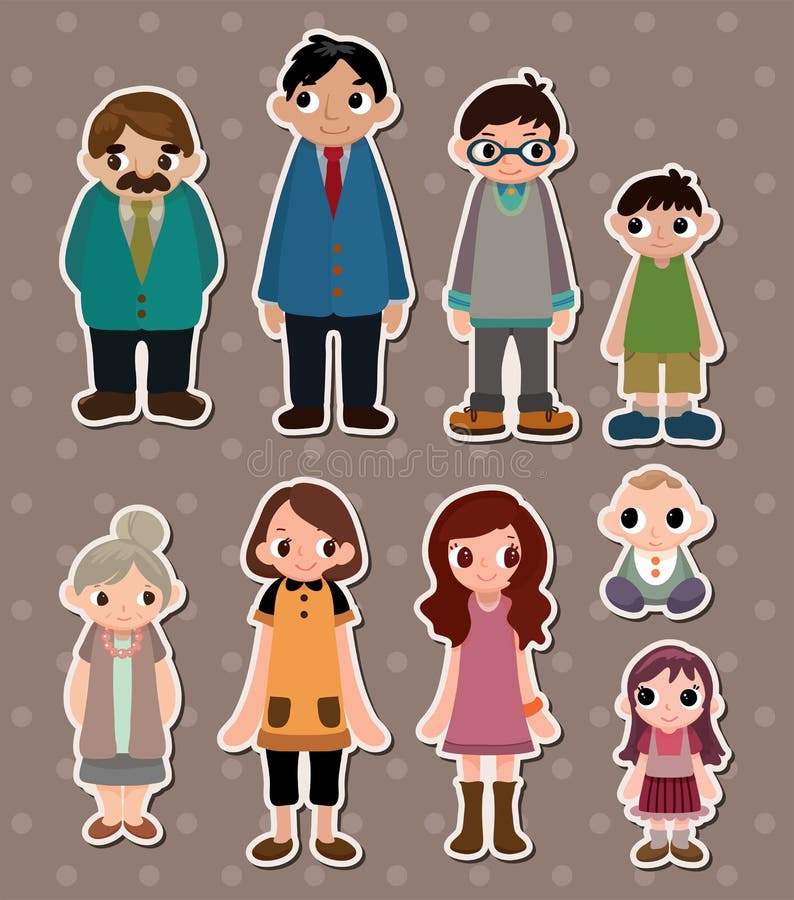 Cute cartoon family stock vector. Illustration of drawing - 16316821